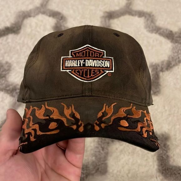 Accessories | Vintage Harley Davidson Fitted Hat 2xl Heavily Worn ...